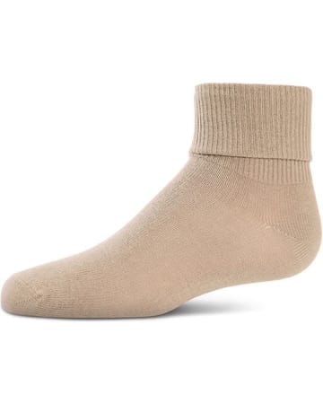 Memoi Kids Triple Roll Cotton Blend Ankle Socks Tan - Mk-5058 | Hosiery Plus